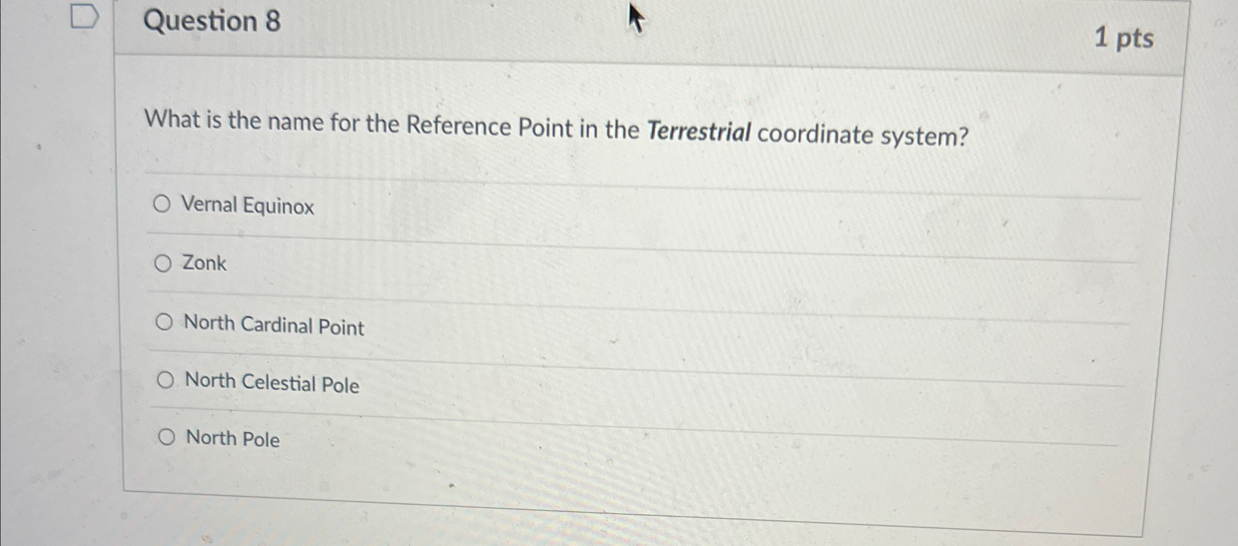 Solved Question 81 ﻿ptsWhat is the name for the Reference | Chegg.com