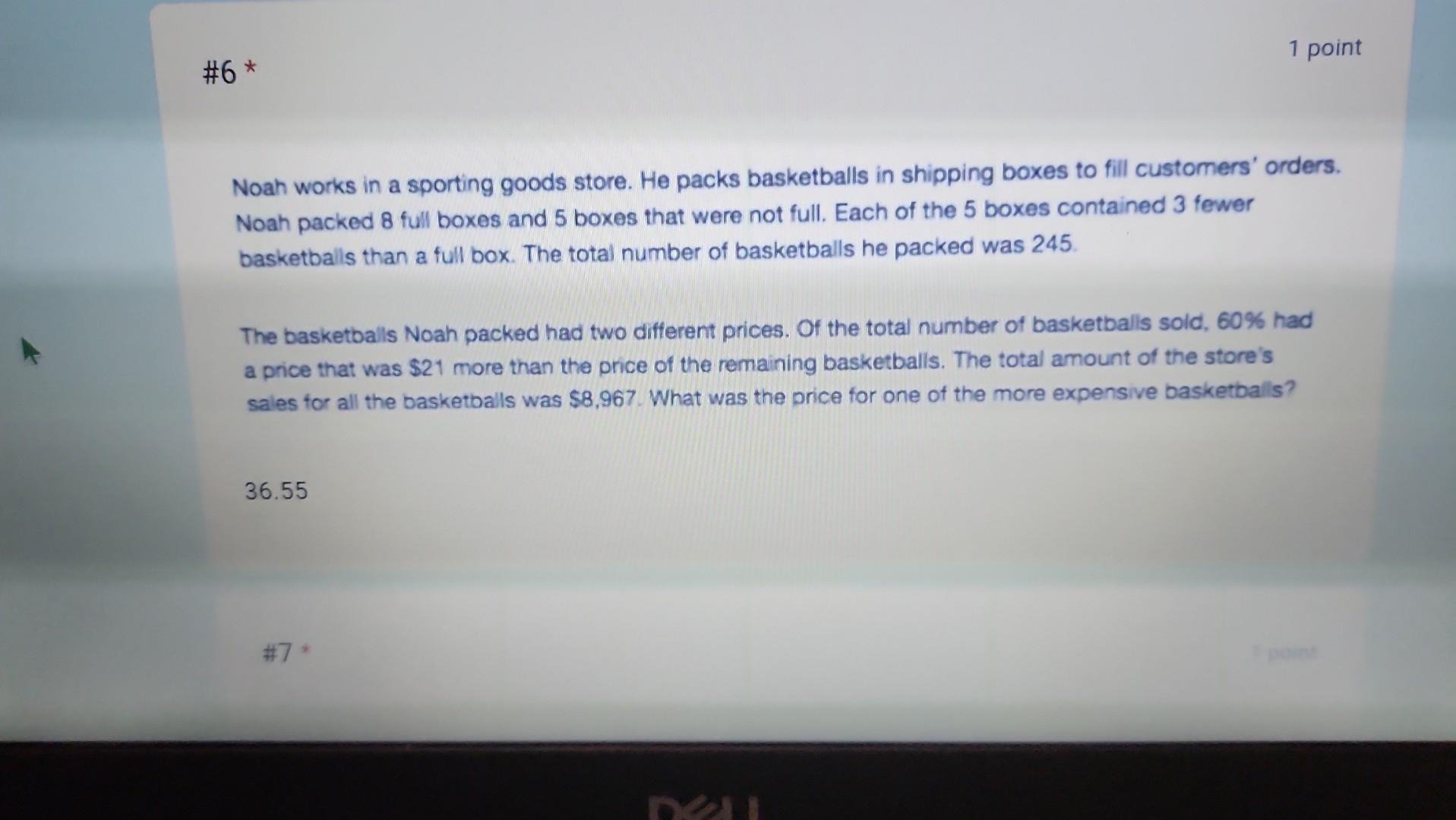 Solved Noah works in a sporting goods store. He packs | Chegg.com