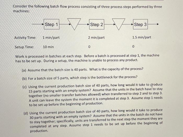 Solved Consider the following batch flow process consisting | Chegg.com