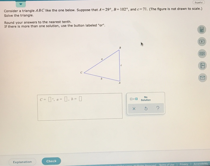 Solved Consider a triangle ABC like the one below. Suppose | Chegg.com