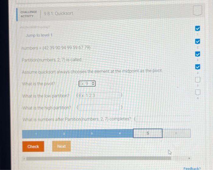 Solved What is numbers after Partition (numbers, 2,7 ) | Chegg.com