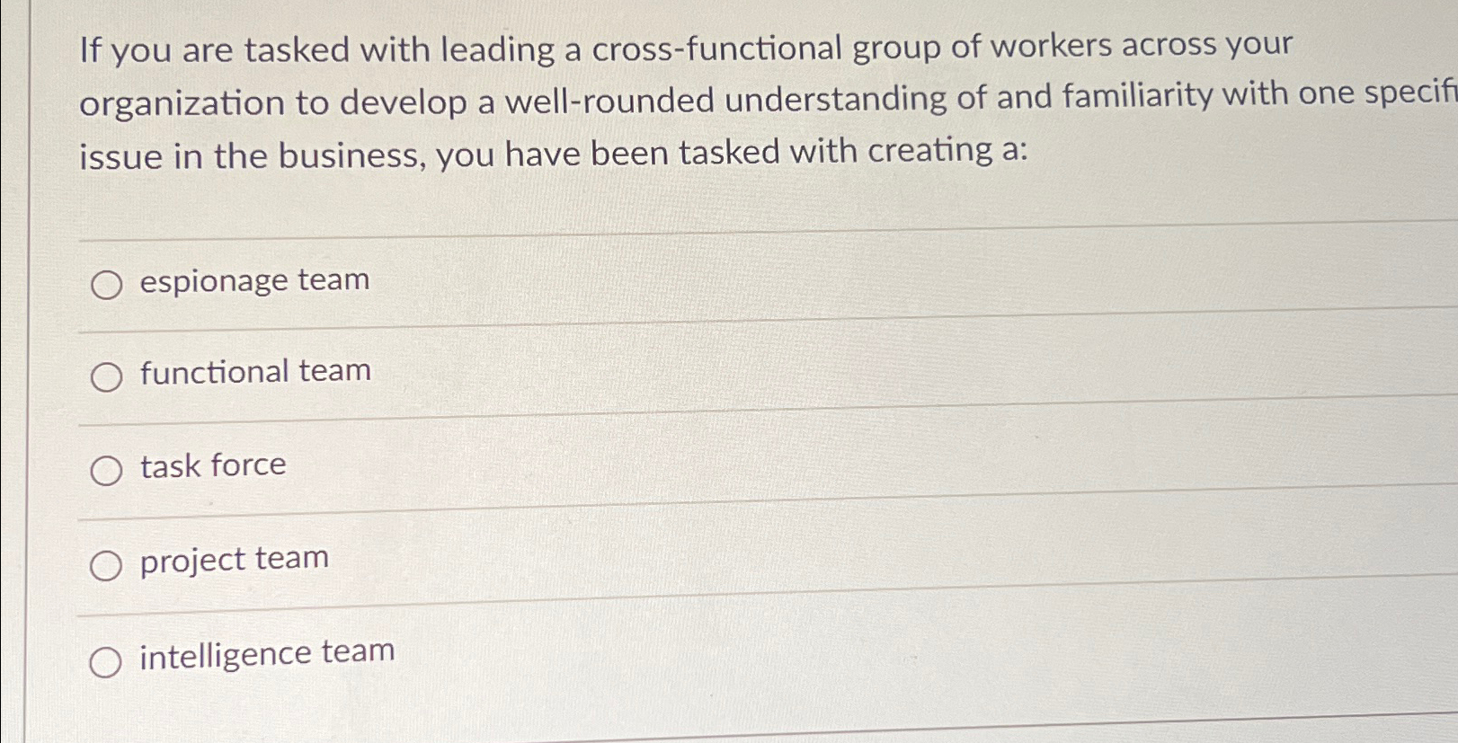 Solved If you are tasked with leading a cross-functional | Chegg.com