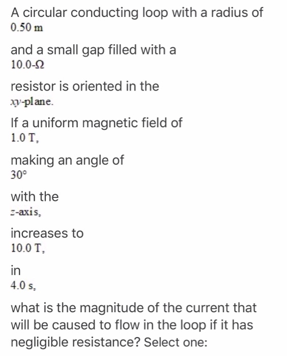 Solved A circular conducting loop with a radius of 0.50 m | Chegg.com