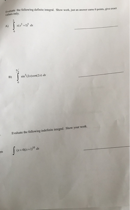 Solved Evaluate each of the following fundamental integrals. | Chegg.com
