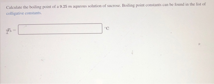 Solved Calculate the boiling point of a 9.25 m aqueous | Chegg.com