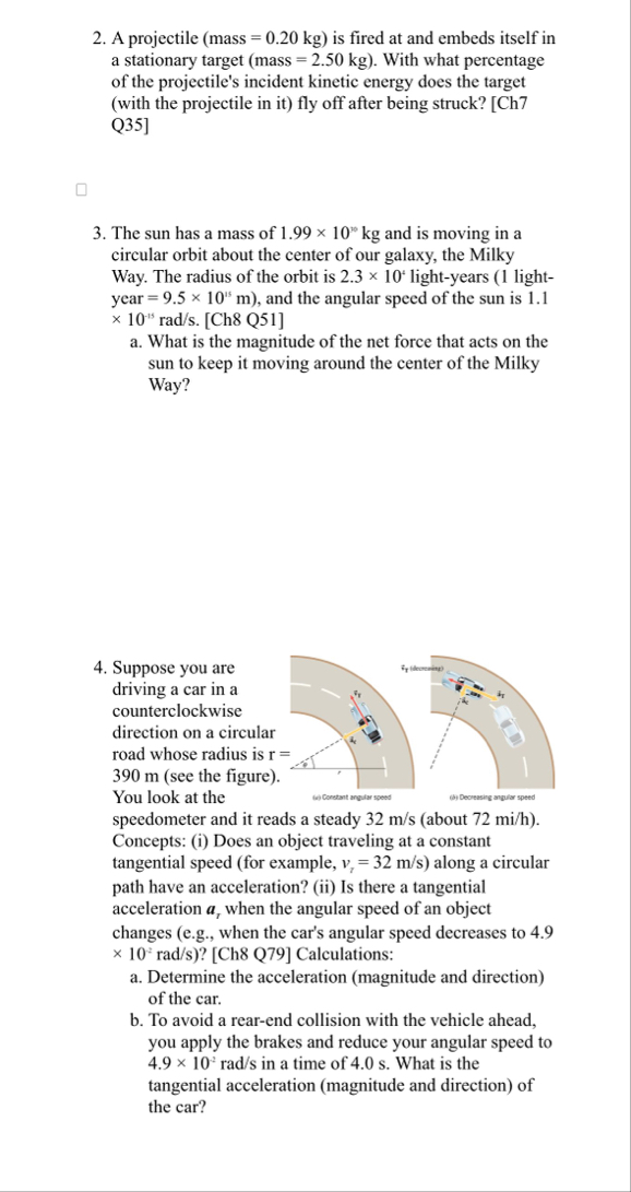 Solved A projectile (mass =0.20kg ) ﻿is fired at and embeds | Chegg.com