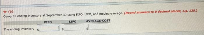 Solved compute ending inventory at September 30 using FIFO, | Chegg.com
