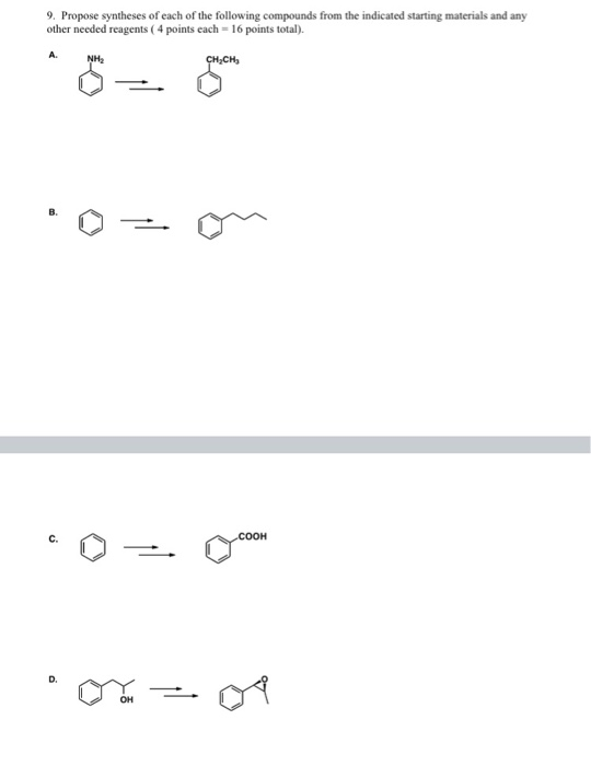 Solved 9. Propose syntheses of each of the following | Chegg.com