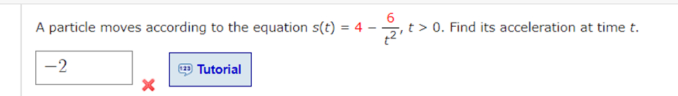 Solved A particle moves according to the equation | Chegg.com