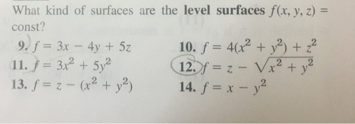 Solved What kind of surfaces are the level surfaces f(x, y, | Chegg.com