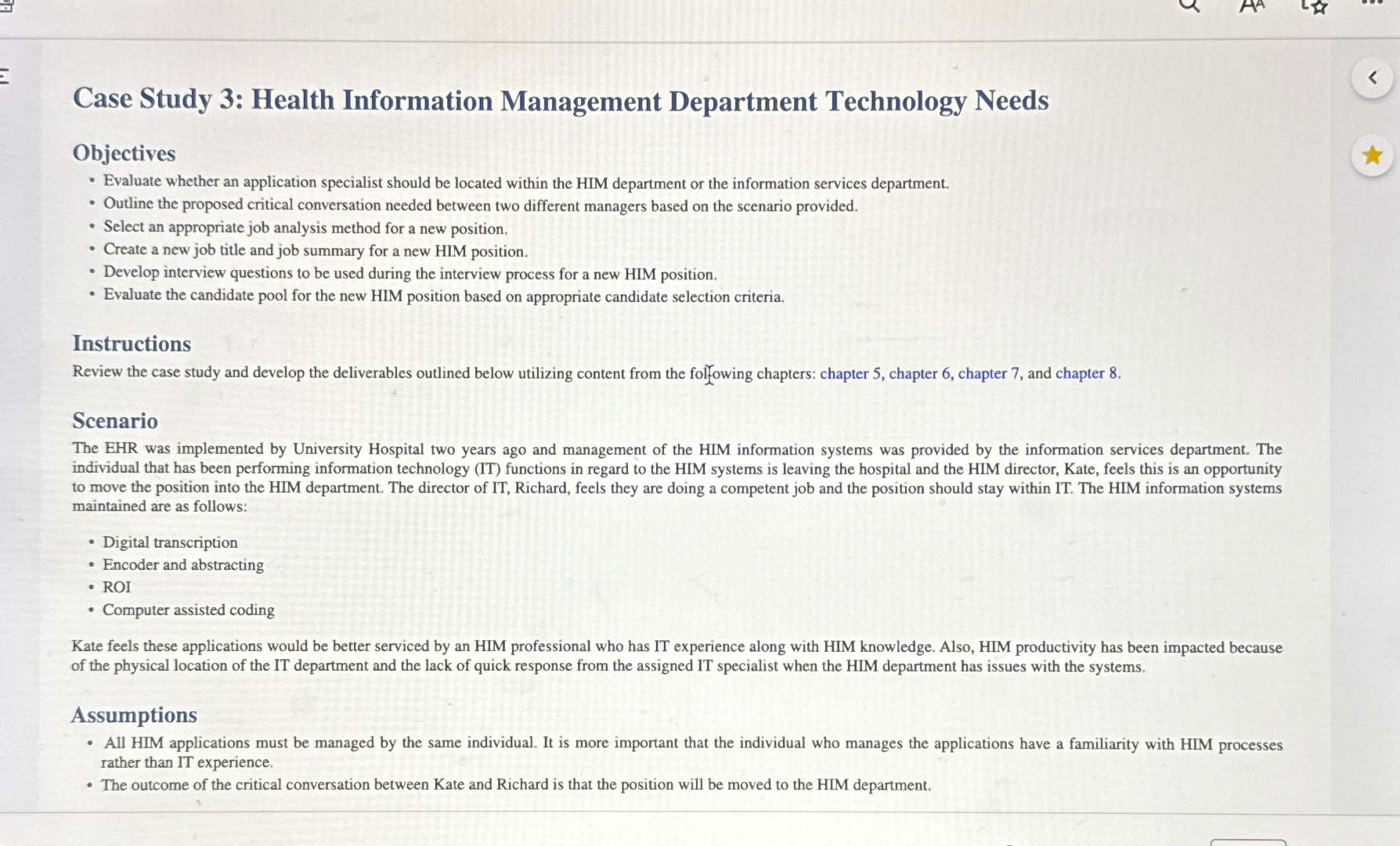 Solved Case Study 3: Health Information Management | Chegg.com