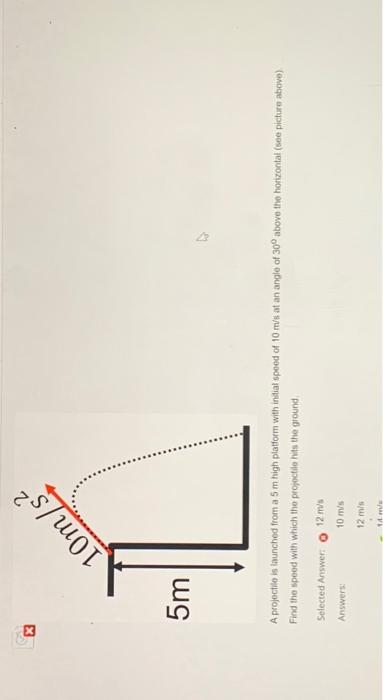 10m/s² 5m A projectile is launched from a 5 m high | Chegg.com