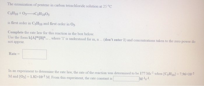 Solved The ozonization of pentene in carbon tetrachloride | Chegg.com