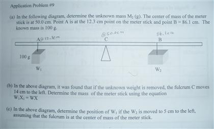 Solved In the following diagram, determine the unknown mass | Chegg.com