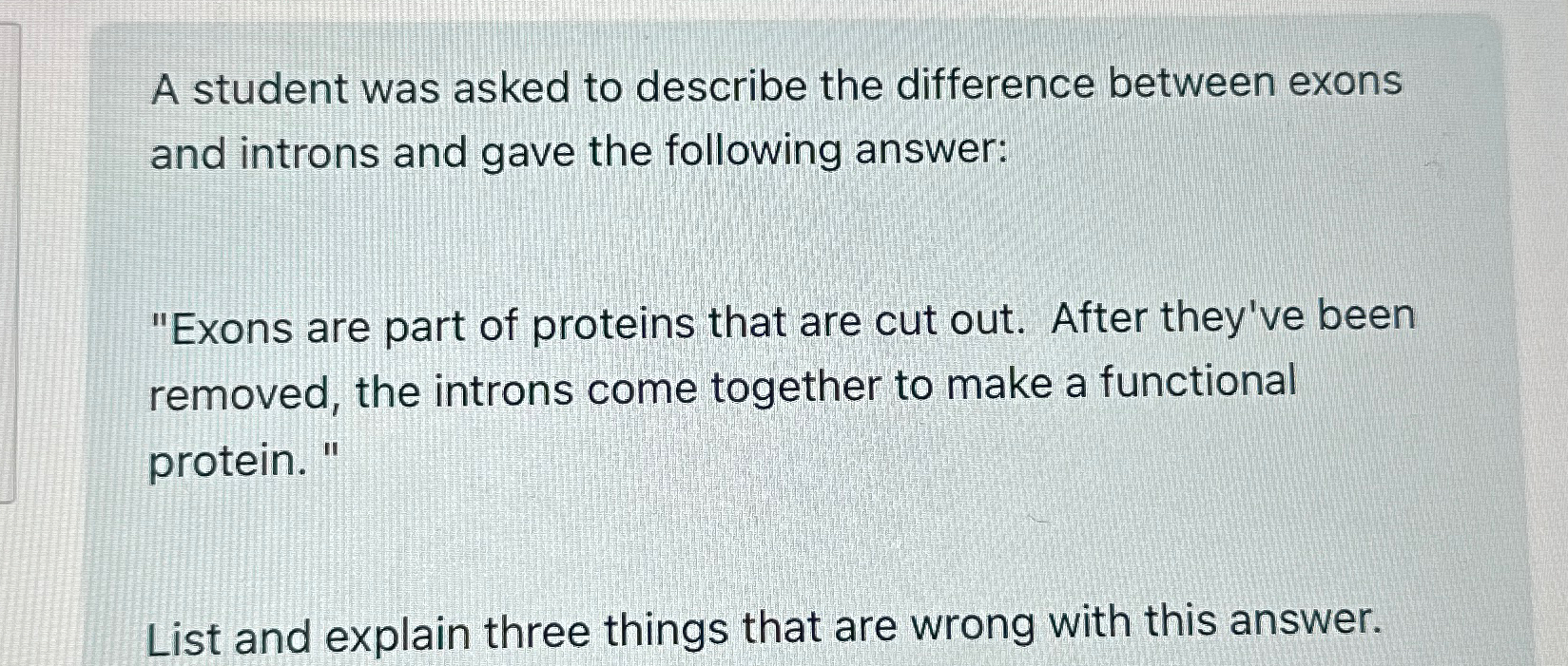 Solved A student was asked to describe the difference | Chegg.com