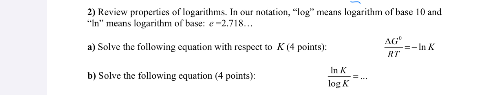 Solved Review properties of logarithms. In our notation, log | Chegg.com