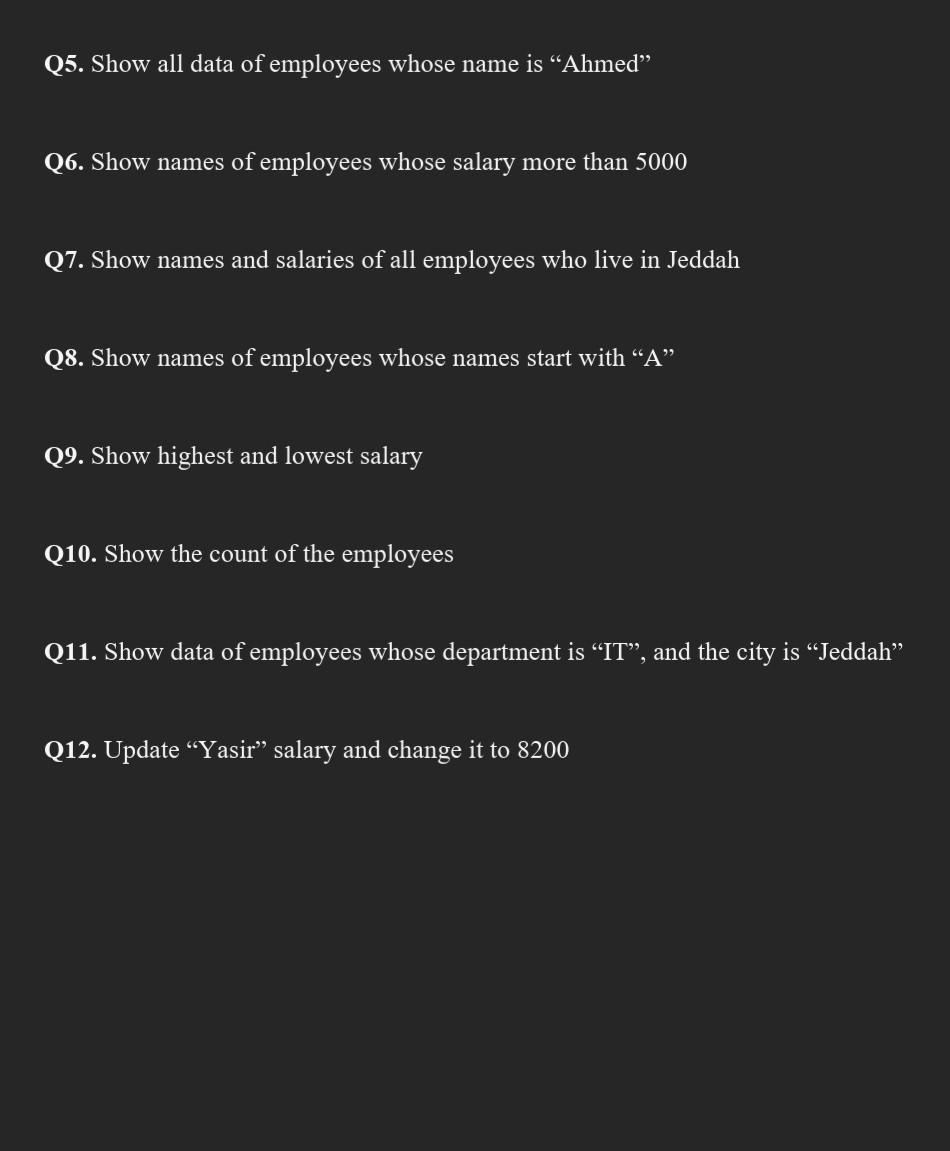 Solved Q1.Create a new database and name it Solved Q1.Create a new database and name it