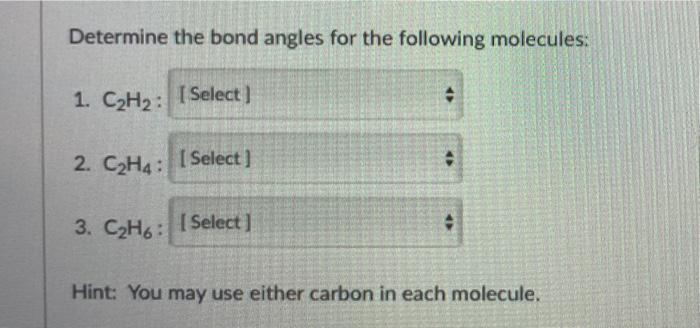 Solved Determine the bond angles for the following | Chegg.com