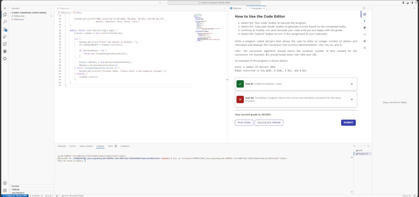 Solved Write a program called Dollars that allows the user | Chegg.com