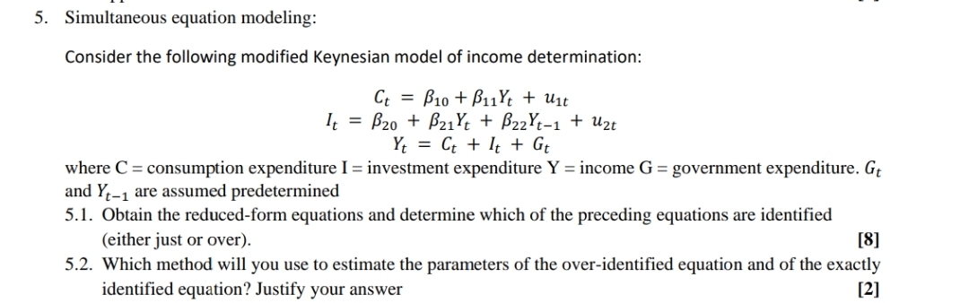Solved Simultaneous equation modeling:Consider the following | Chegg.com