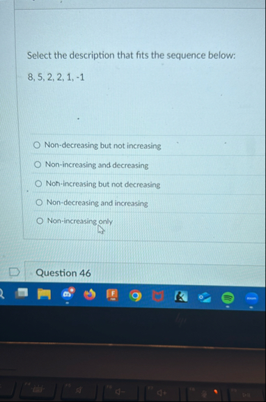 Solved Select the description that fits the sequence | Chegg.com