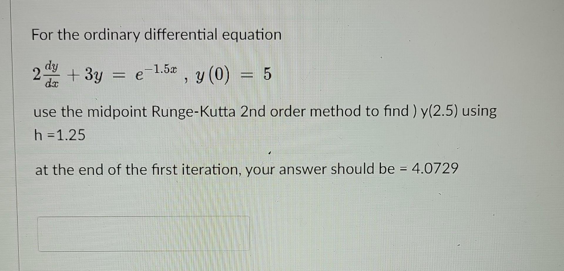 Solved For the ordinary differential equation | Chegg.com