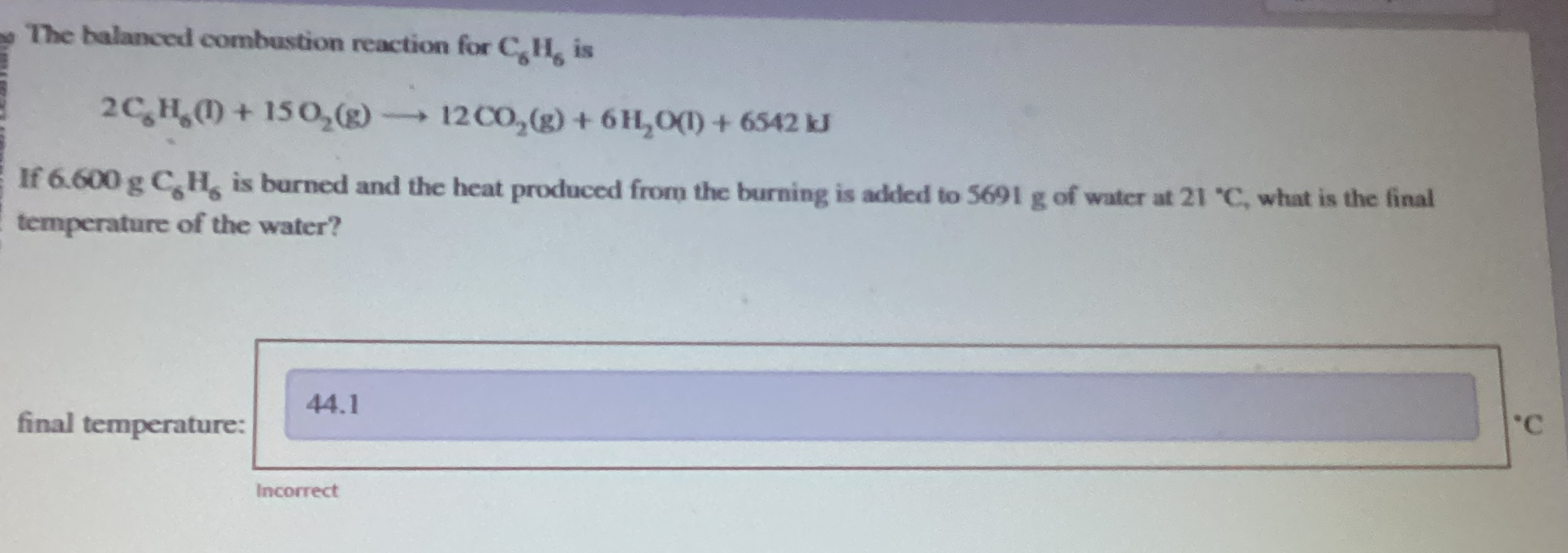 Solved The Balanced Combustion Reaction For C6h6