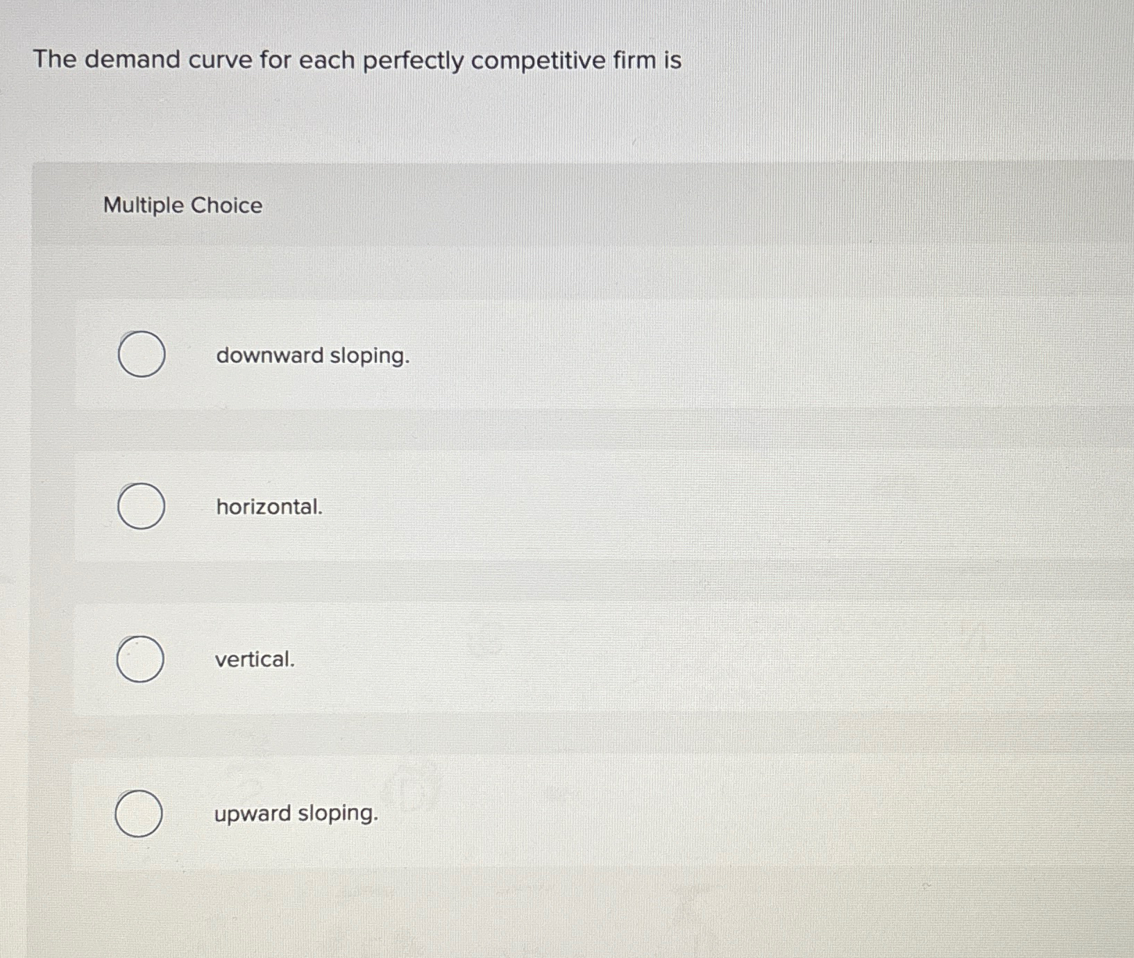 Solved The demand curve for each perfectly competitive firm | Chegg.com