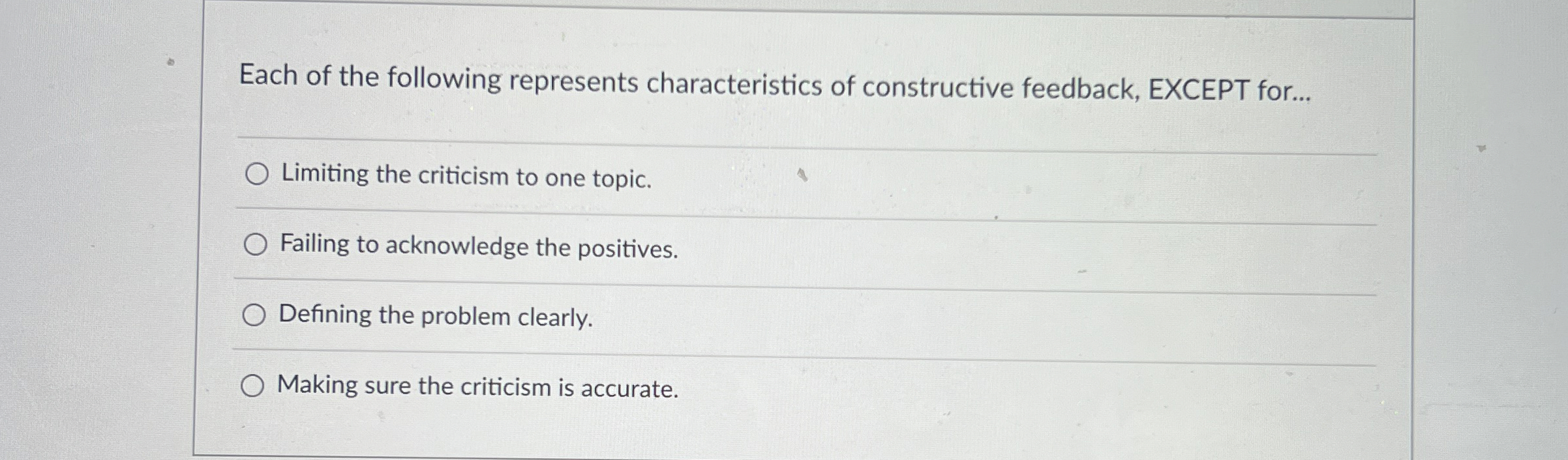 Solved Each of the following represents characteristics of | Chegg.com