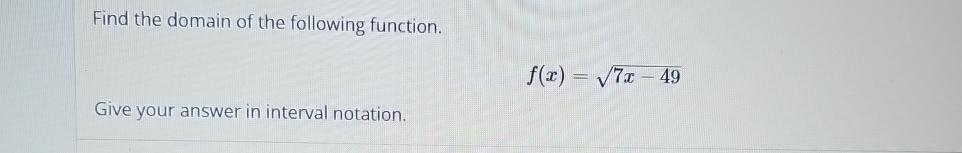 Solved Find the domain of the following | Chegg.com