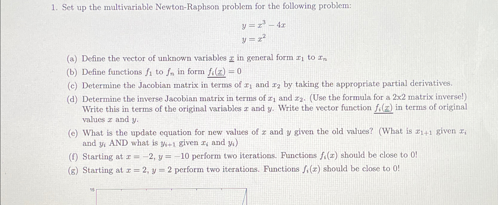 Set up the multivariable Newton-Raphson problem for | Chegg.com
