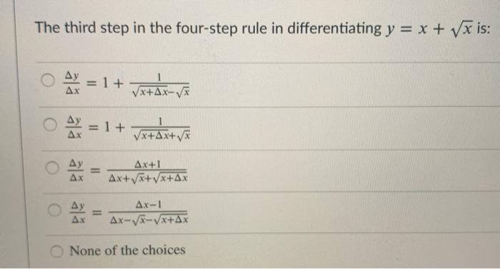 Solved The third step in the four-step rule in | Chegg.com