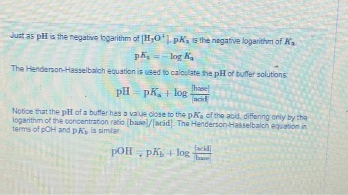 - PartilJust as pH is the negative logarithm of | Chegg.com
