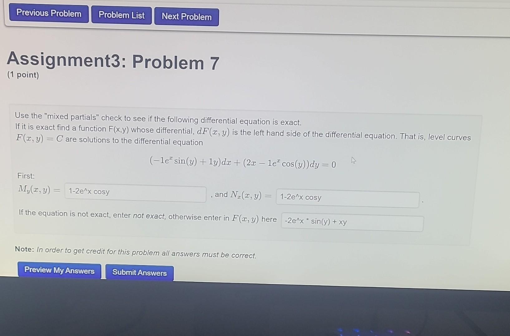 Solved Assignment3: Problem 7 (1 point) Use the "mixed | Chegg.com