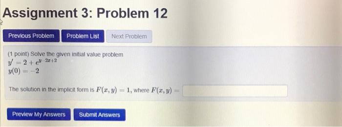 Solved Assignment 3 Problem 12 Previous Problem Problem 4773