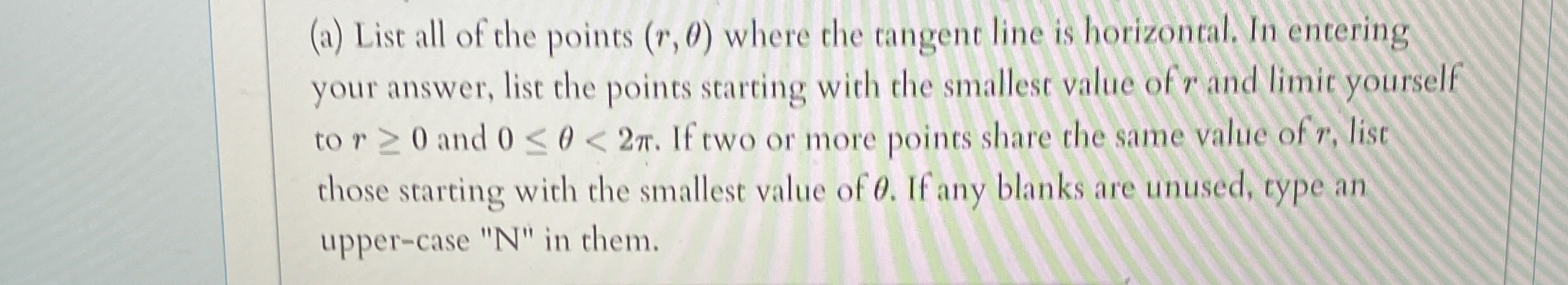 Solved You are given the polar curve r=2cos(theta)(a) ﻿List | Chegg.com