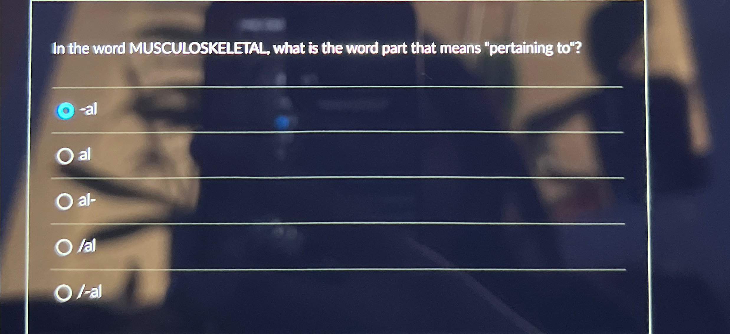 Solved In the word MUSCULOSKELETAL, what is the word part | Chegg.com
