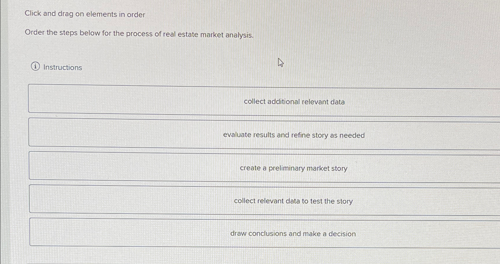 Solved Click and drag on elements in orderOrder the steps | Chegg.com