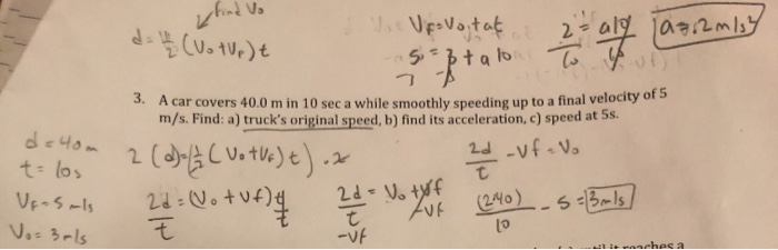 Solved A car covers 40.0m in 10 seconds while smoothly | Chegg.com