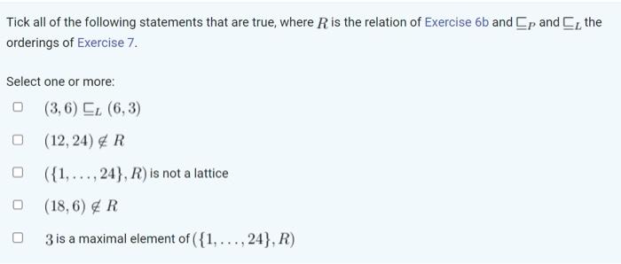 Solved Tick all of the following statements that are true, | Chegg.com