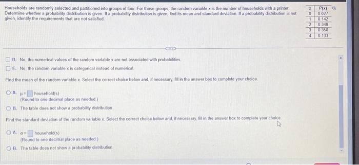Solved Households are randomly selected and partitioned into | Chegg.com