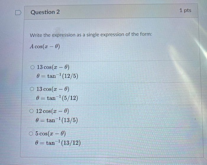 Solved Question 1 1 pts Write the expression as a single | Chegg.com