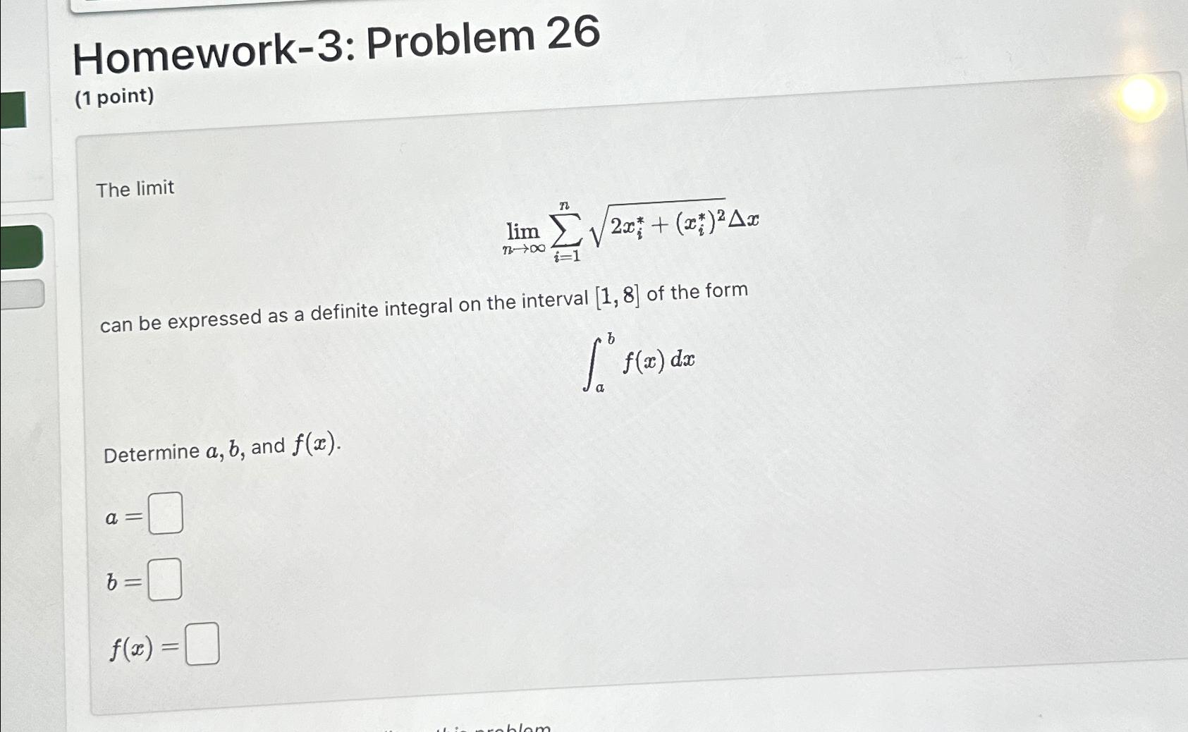 Solved Homework-3: Problem 26\\n(1 point)\\nThe | Chegg.com Solved Homework-3: Problem 26\\n(1 point)\\nThe | Chegg.com