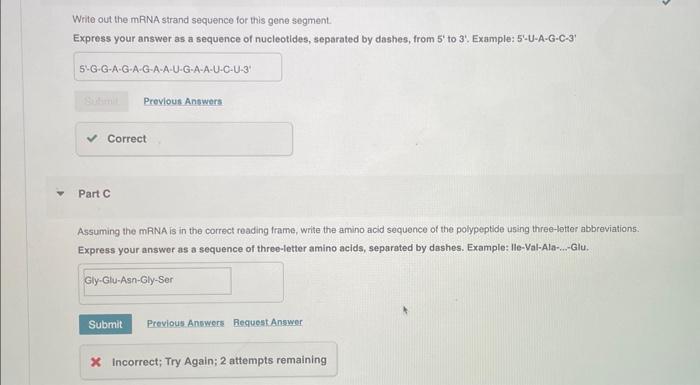 Part B is needed for Part C.I can not seem to get the | Chegg.com