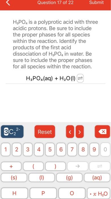 Solved H3PO4 is a polyprotic acid with three acidic protons. | Chegg.com
