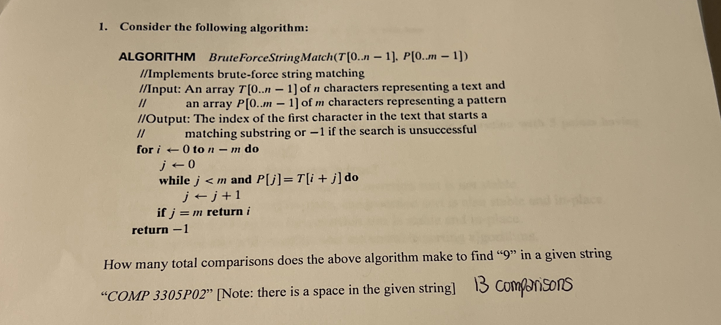 Solved Consider the following algorithm:ALGORITHM | Chegg.com