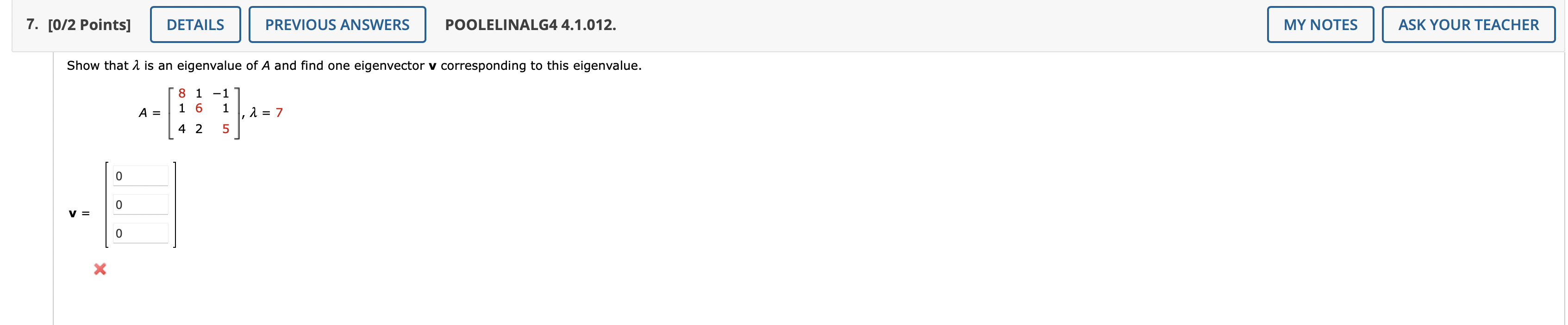 Solved Show that λ ﻿is an eigenvalue of A and find one | Chegg.com
