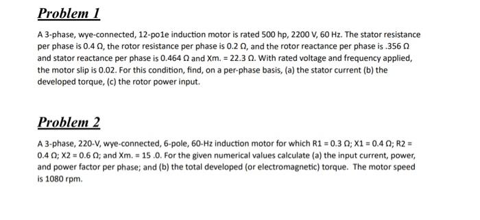 Solved A 3-phase, wye-connected, 12-po1e induction motor is | Chegg.com