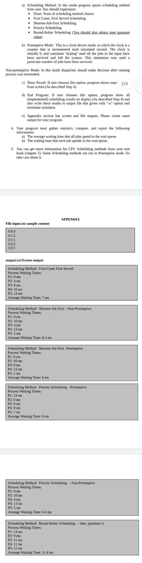 Solved . . . CPU Scheduler Simulator (20211208) Objectives: | Chegg.com
