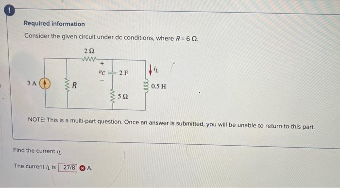 Solved Required information Consider the given circuit under | Chegg.com